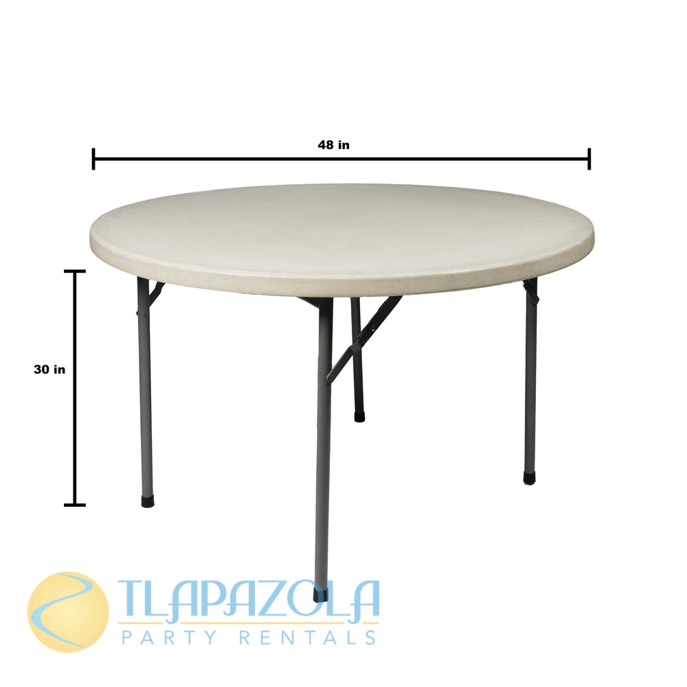 48" Plastic Round Table for Rent in Los Angeles | Tlapazola