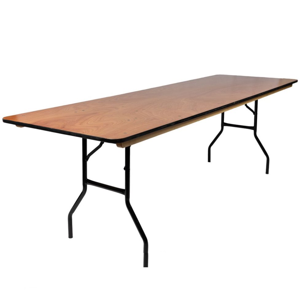 8ft Banquet Wood Table for Events | Tlapazola Event Rentals