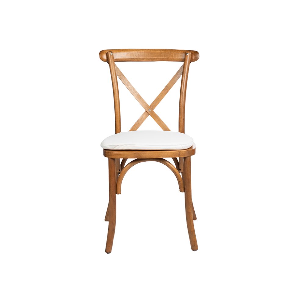 Cross-Back Natural Chair: Stylish Event Seating | Tlapazola Event Rentals
