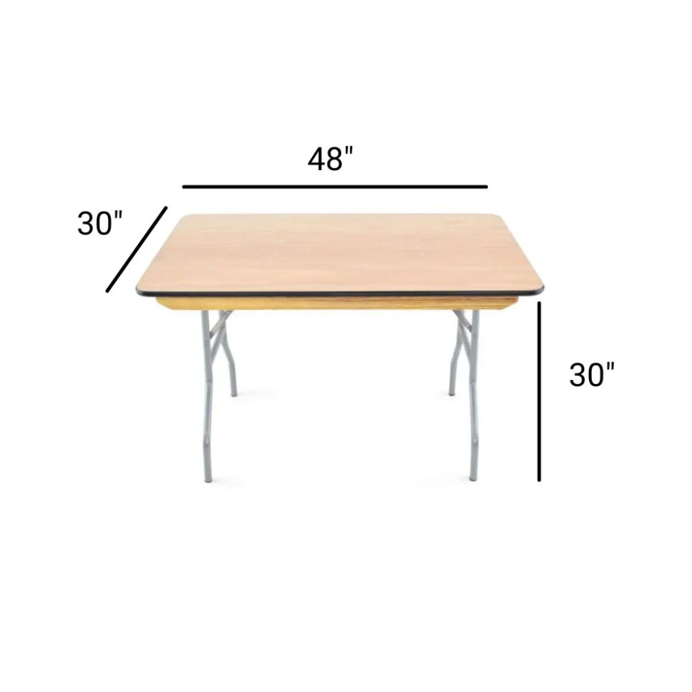4ft Banquet Wood Table | Tlapazola Event Rentals